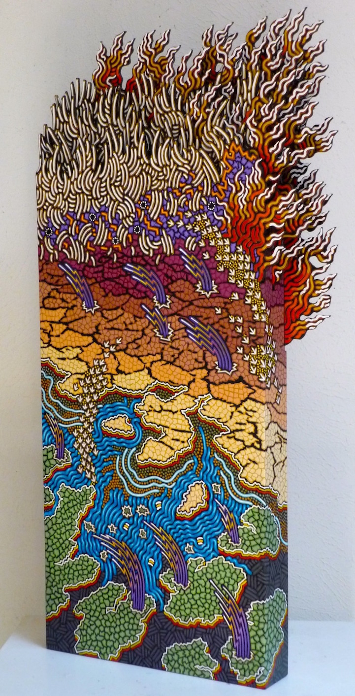 Elaborately Detailed and Colorful Sculptural Paintings by Terry Hays