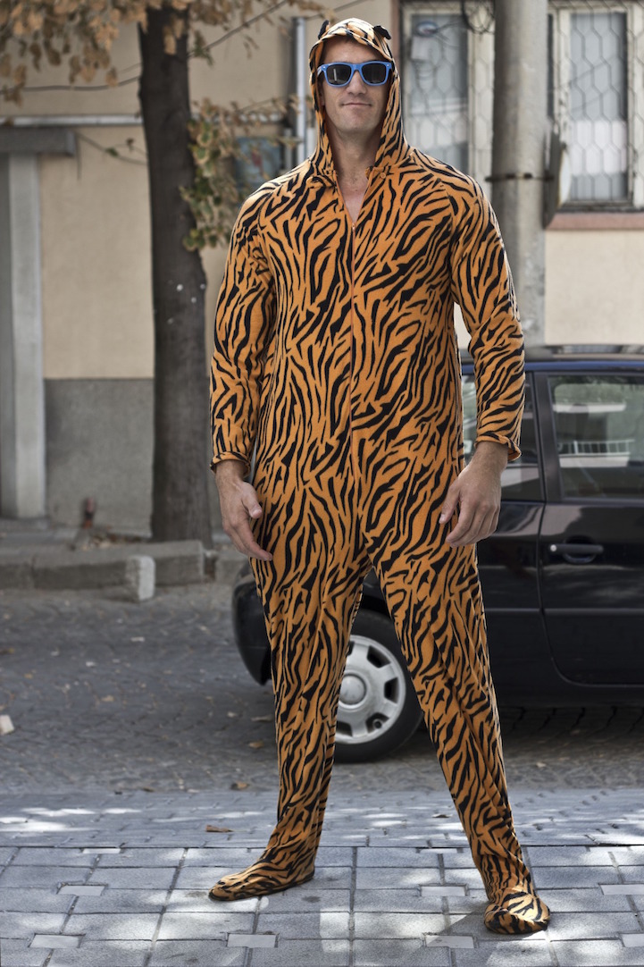 Photographer Persuades Strangers to Strike a Pose Wearing a Tiger Suit